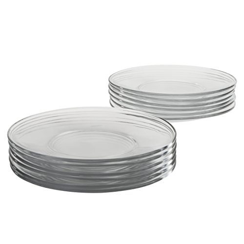 Anchor Hocking 6 Inch Glass Plates, Set of 12 Glass Salad Plates