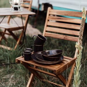 Barebones 8 Inch Salad Plate - Set of 2 Dinner Plate - Enamelware Plates - Durable Kitchen or Camping Plate - Charcoal