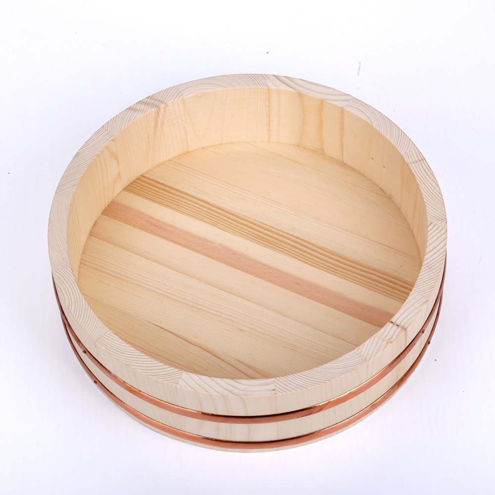 HUANGYIFU Large Wooden Mixing bowl Sushi Oke Rice Barrel Hangiri 72 cm 28 inches Diameter