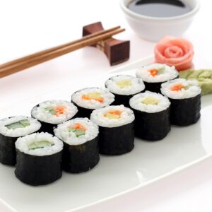 HIC Kitchen Sushi Plate Set, Fine White Porcelain, Set of 3