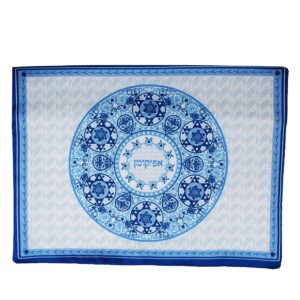 Aviv Judaica Prestigious Passover Seder Dinnerware Renaissance Set, Includes Round Porcelain Seder Plate, Square Matzo Tray, Silk Matza Cover & Afikoman Bag Magnificent Passover Decoration Dishware