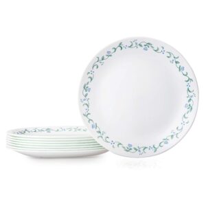 corelle vitrelle 8-piece dinner plates set, triple layer glass and chip resistant, lightweight round , country cottage