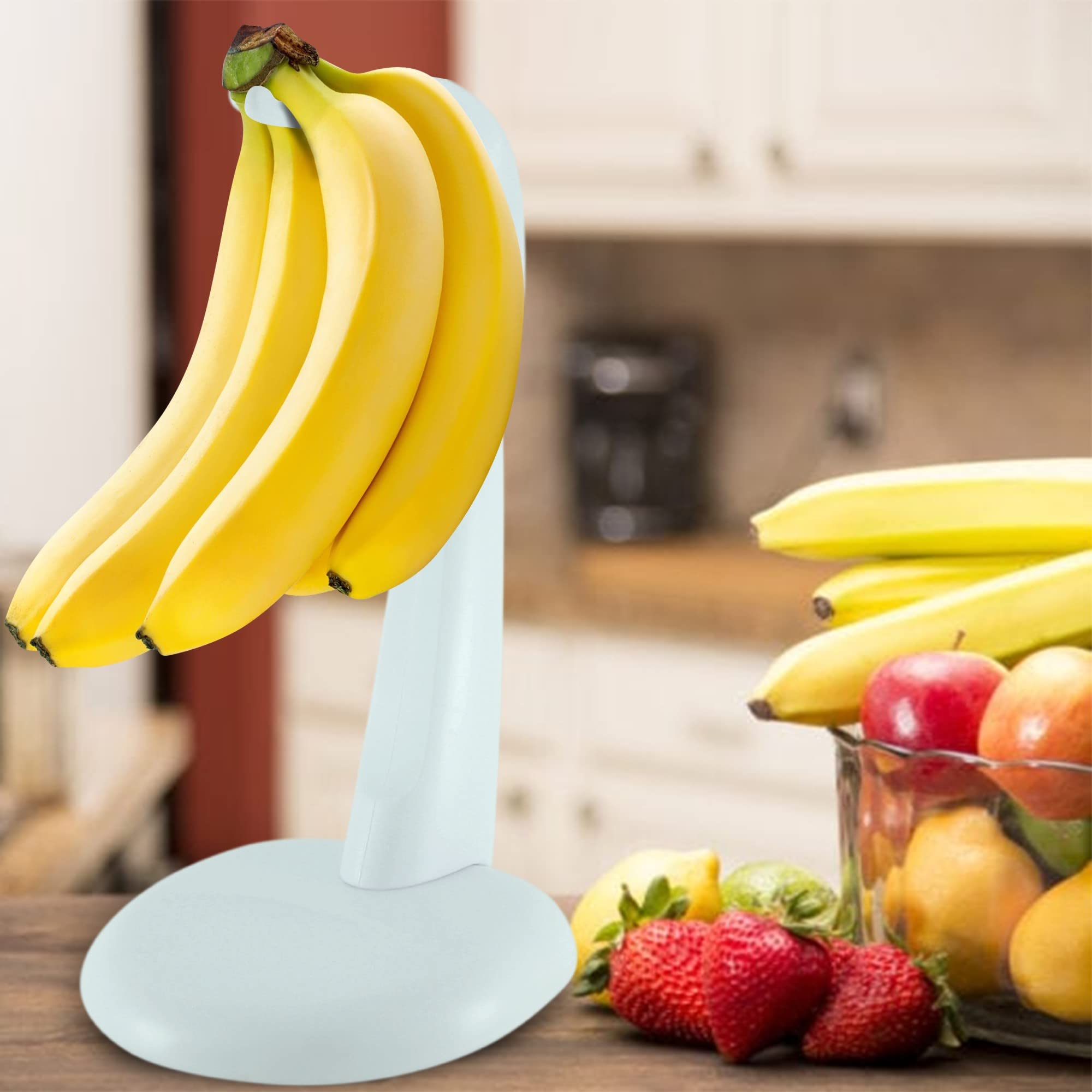 Meadow Lane Banana Holder Stand - BPA-Free White Plastic Fruit Hanger for Freshness, Kitchen Storage Item, 1-Pack