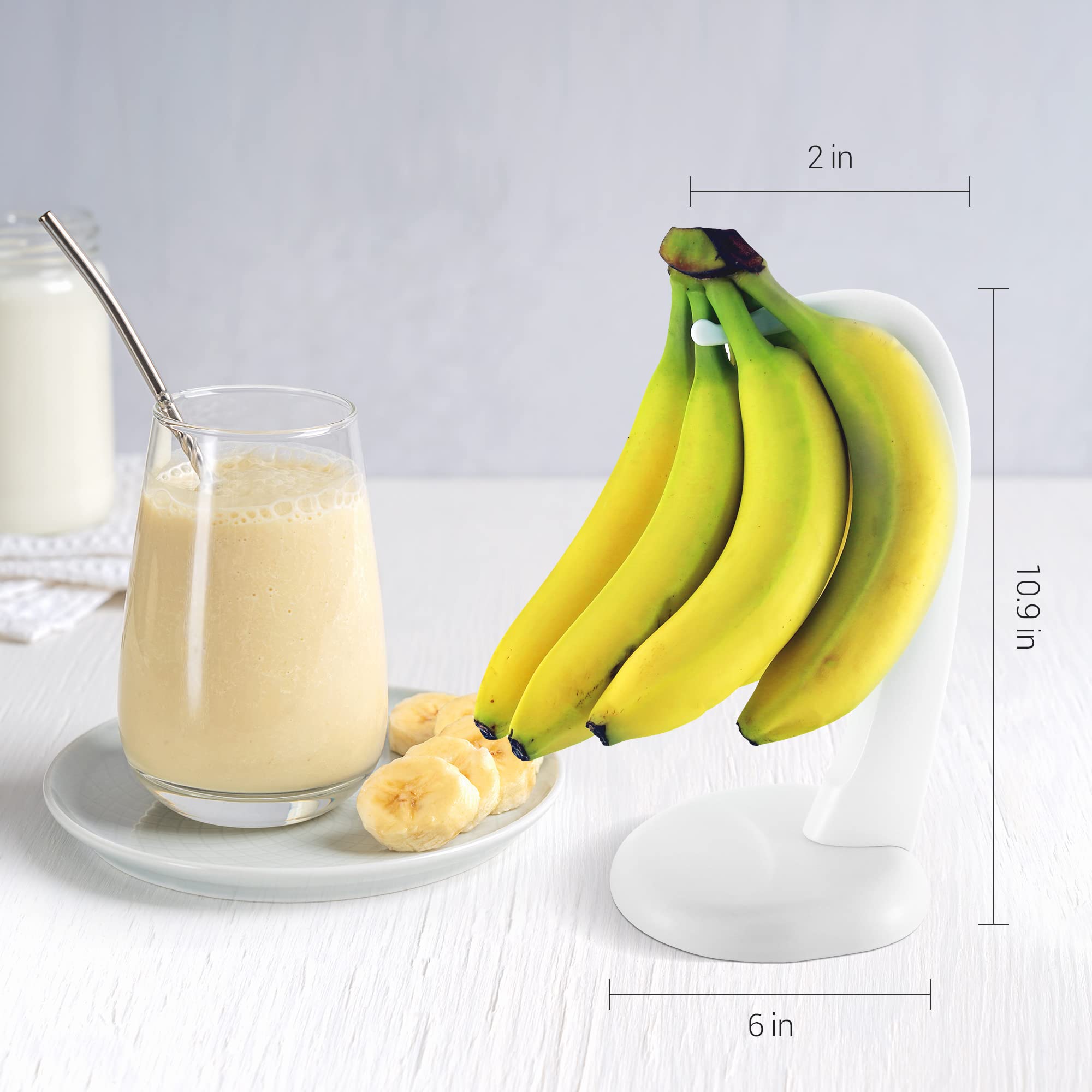 Meadow Lane Banana Holder Stand - BPA-Free White Plastic Fruit Hanger for Freshness, Kitchen Storage Item, 1-Pack