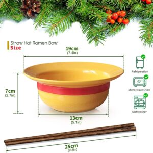 Anime One Piece Ramen Bowl Set with Chopsticks - Luffy Straw Hat Design for Noodles, Udon, Snacks, and More - One Piece Gift for Anime Fans and Christmas - Ceramic