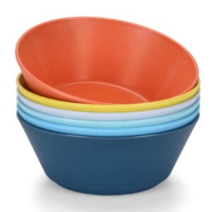 unbreakable large cereal bowls set of 6, 32 ounce bpa-free microwave and dishwasher safe salad bowls, stackable color kitchen bowls for serving, soup, oatmeal, pasta, noodles - 6 colors