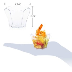 Kingrol 100 Count Mini Dessert Cups with Spoons, 2.3 oz. Disposable Clear Bowls for Mousse, Puddings, Appetizers, Sauces