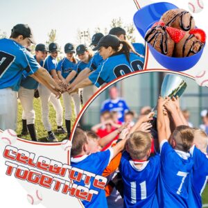 Baseball Helmet Ice Cream Snack Bowl and Disposable Taster Spoons Set Mini Baseball Party Favors Small Dessert Ice Cream Bowls Serving Candy Sundae Cups for Ice Cream Sundae Party Supplies(50 Set)