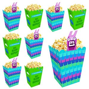 20pcs video game llama popcorn boxes, battle gamers birthday party supplies decorations favors for snack treat bags goodie candy cookie