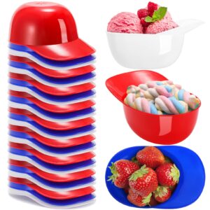 fasmov 30 pack baseball helmet ice cream snack bowl, 8 oz mini baseball cap bowls kids helmet chip bowl, baseball snacks mini dessert cups for ice cream party supplies (red, blue, white)