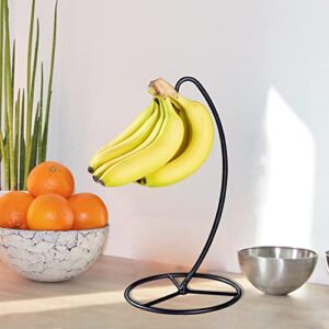 EGMEHOAD Banana Holder Stand, Banana Hanger Stand Black, Metal Banana Tree Hanger to Keep Bananas Fresh for 15LB Banana