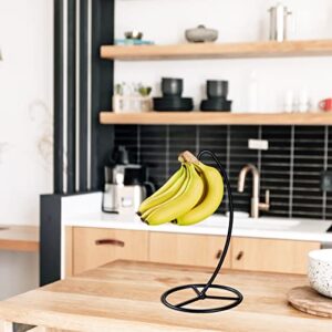 EGMEHOAD Banana Holder Stand, Banana Hanger Stand Black, Metal Banana Tree Hanger to Keep Bananas Fresh for 15LB Banana