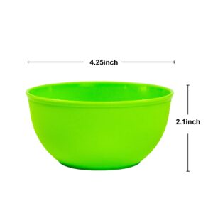 Youngever 9 Pack 10 Ounce Plastic Bowls, Kids Plastic Bowls, Set of 9 (9 Rainbow Colors)