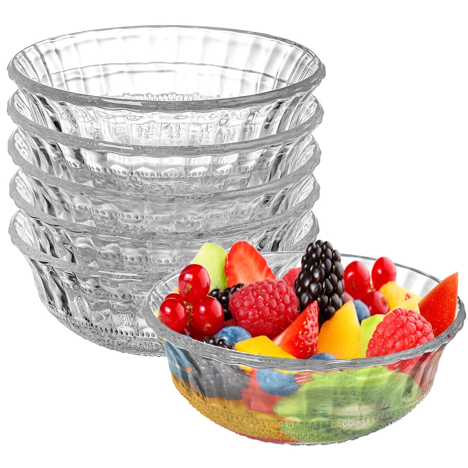 Youeon 18 Pcs 5 Inch Small Glass Bowls, 10 Oz Glass Salad Bowls, Meal Prep Bowls, Ice Cream Bowls Dessert Bowls Set, Candy Bowls Serving Bowls for Fruit, Candy, Snack, Dishwasher Safe