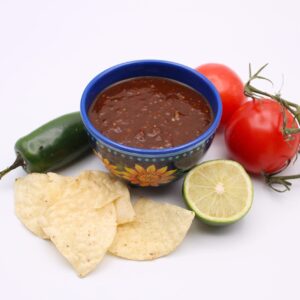 Chips and Salsa Chip Dip Bowl Set - Spanish 2 Piece Small Bowl Set Painted Blue Dishes with Sunflowers - Serving Bowls for Party and Fiestas (2)