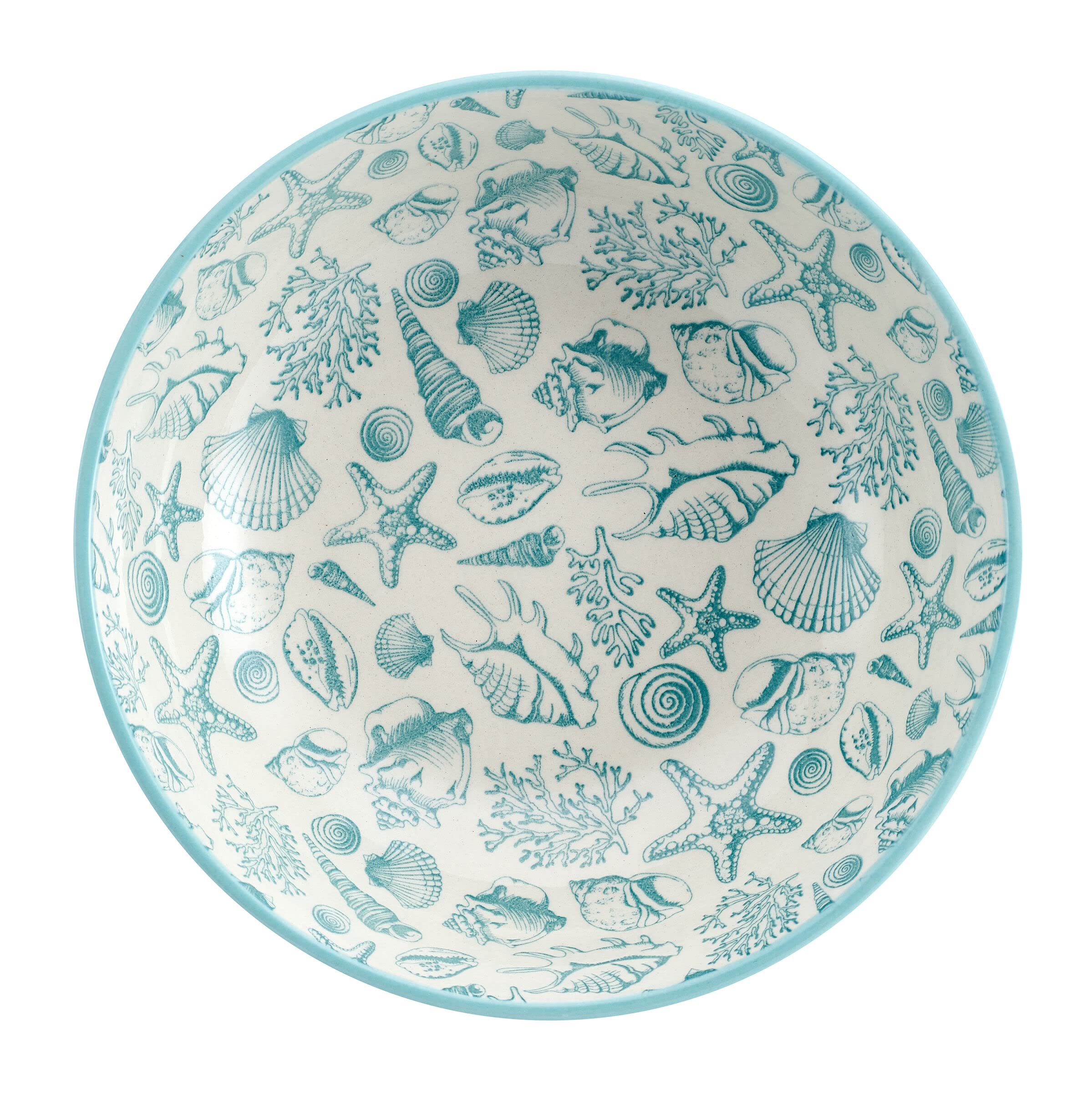 Pfaltzgraff Venice Set of 2 Pasta Bowls, 8 Inch, Teal and White