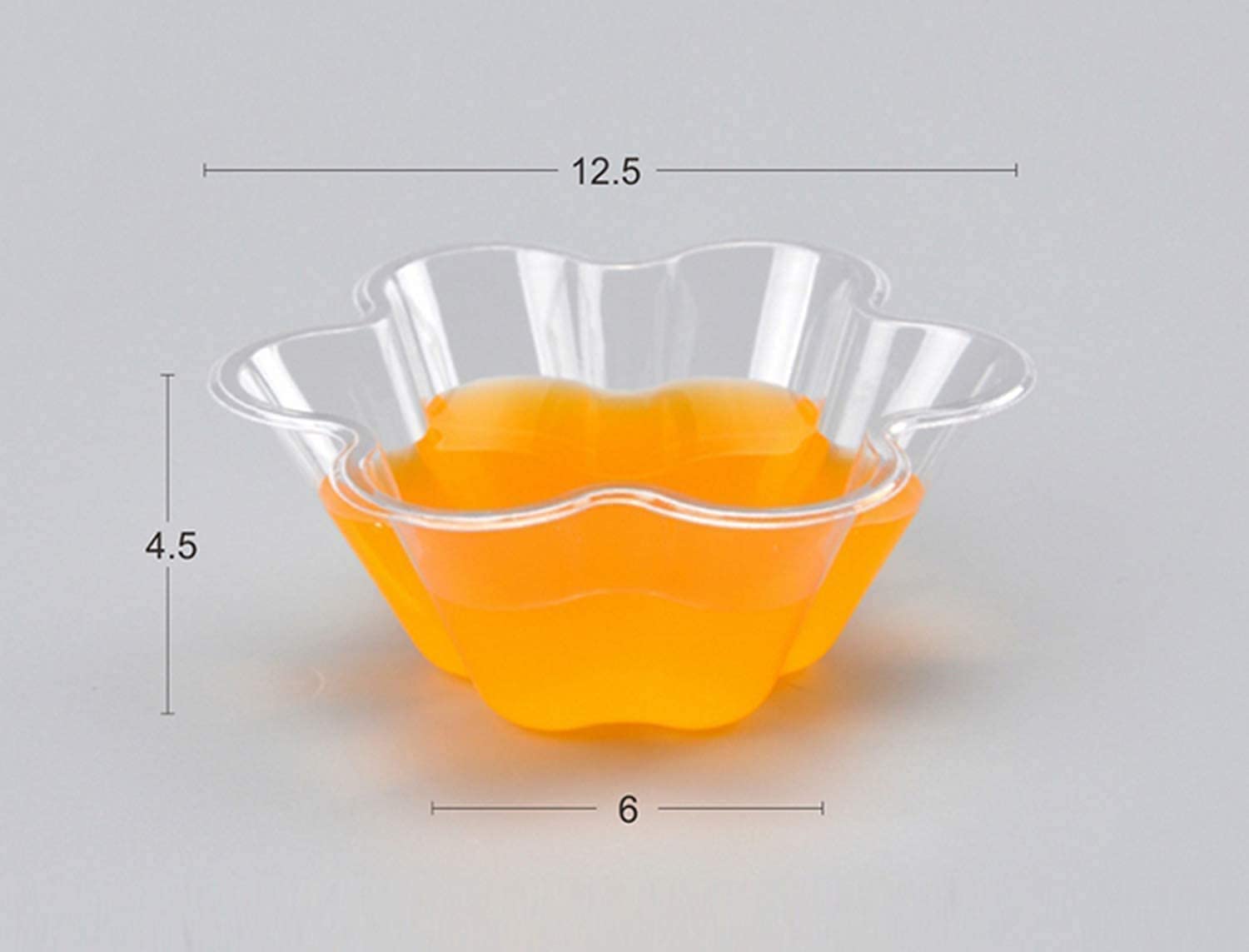 Qixivcom 30 Pcs Clear Plastic Ice Cream Dessert Bowls Dessert Cups Snack Bowl Flower shaped Ice Cream Cup Sundae Bowl Disposable Plastic Dessert Bowl Salad Party Favor Cake Holder Bowl,Pack of 30