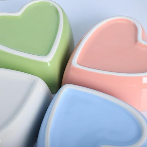 WAIT FLY Heart-shaped Bowls for Salad Soup Snack Dessert Best Kitchen Household Cooking Gifts for Home Kitchen, Pink/ Blue/ White/ Green