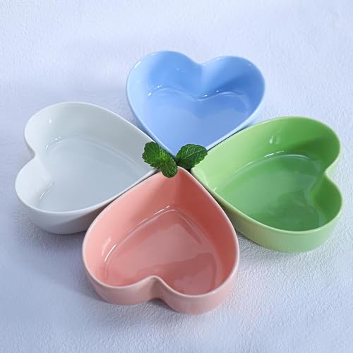 WAIT FLY Heart-shaped Bowls for Salad Soup Snack Dessert Best Kitchen Household Cooking Gifts for Home Kitchen, Pink/ Blue/ White/ Green