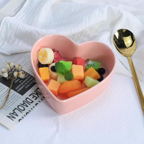 WAIT FLY Heart-shaped Bowls for Salad Soup Snack Dessert Best Kitchen Household Cooking Gifts for Home Kitchen, Pink/ Blue/ White/ Green