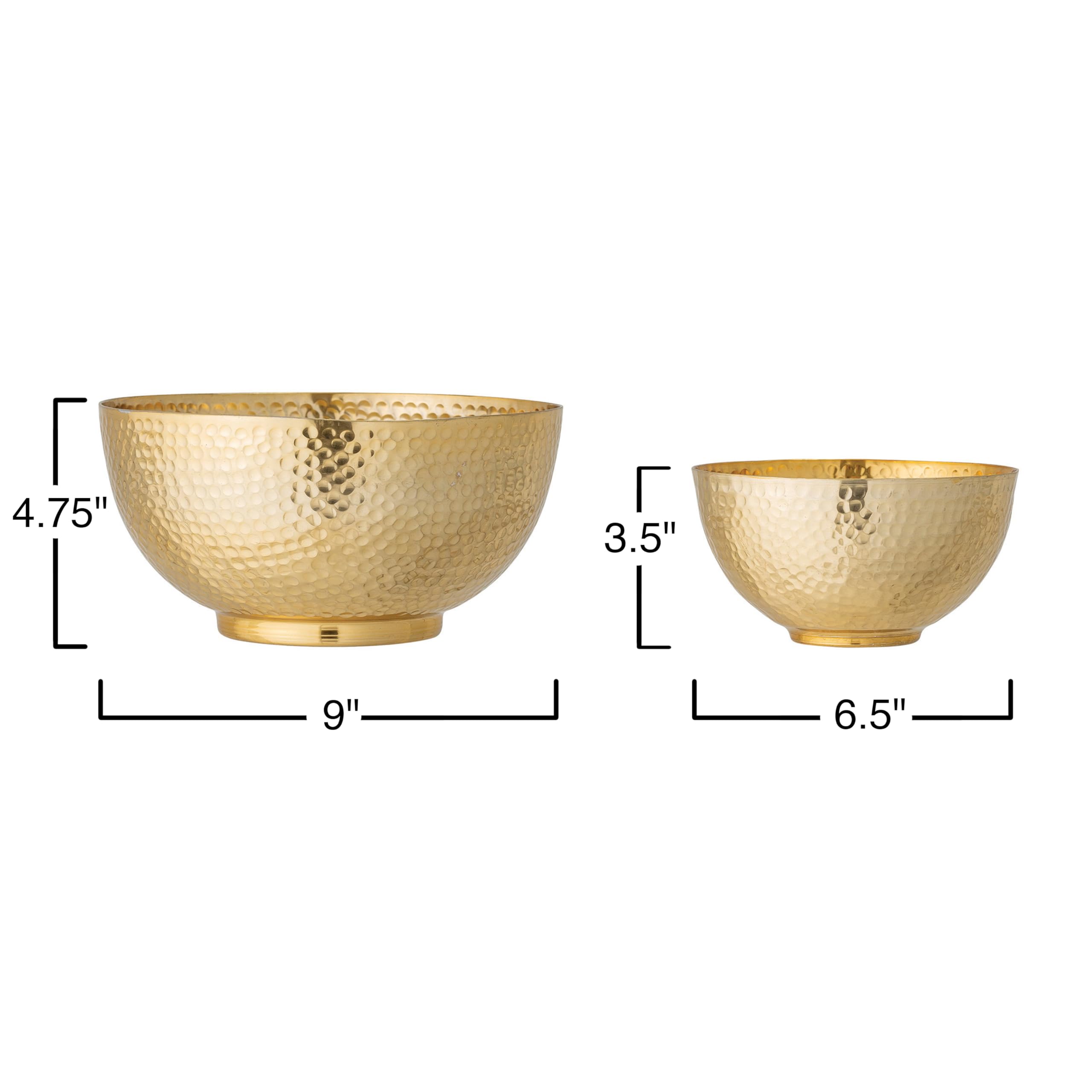 Bloomingville Gold Hammered Metal (Set of 2) Bowl