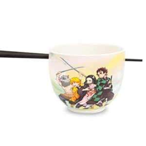 Toynk Demon Slayer Cast Japanese Dinnerware Set | 18-Ounce Ramen Bowl with Chopsticks