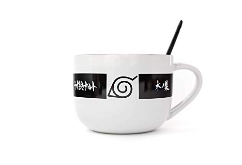 JUST FUNKY Naruto Anime Ceramic Ramen Soup Mug with Spoon | 20 Oz Coffee Cup Featuring Naruto | Anime Bowl | Home Deco | Naruto Bowl | Collective | Official Licensed