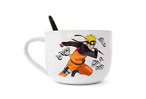 JUST FUNKY Naruto Anime Ceramic Ramen Soup Mug with Spoon | 20 Oz Coffee Cup Featuring Naruto | Anime Bowl | Home Deco | Naruto Bowl | Collective | Official Licensed