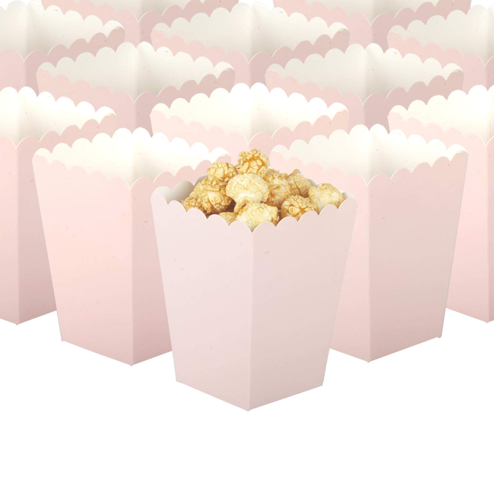 GAKA Baby Pink Popcorn Box Set Of 36 Mini Paper Popcorn Box