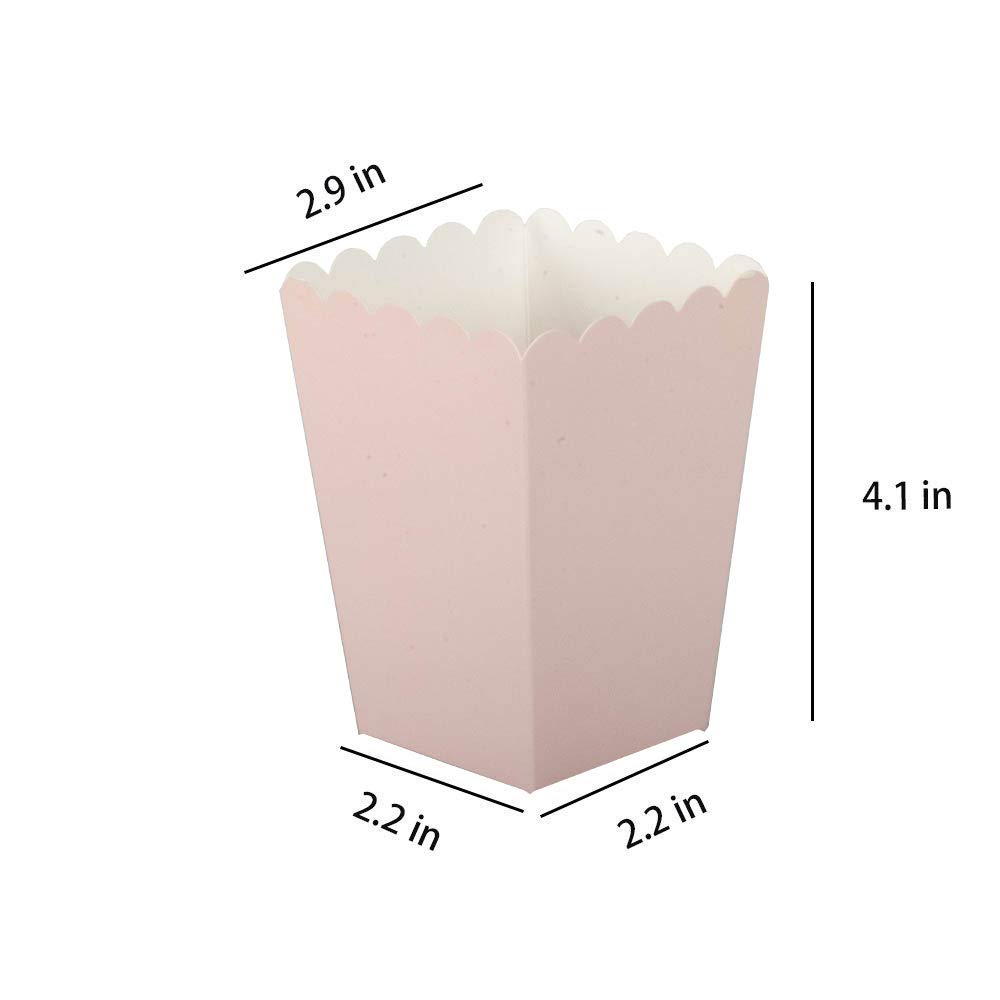 GAKA Baby Pink Popcorn Box Set Of 36 Mini Paper Popcorn Box