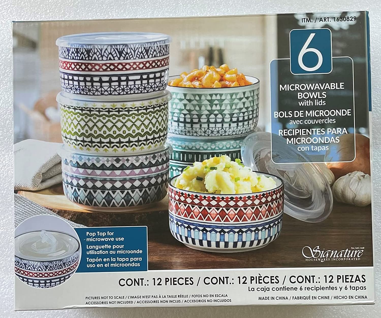 Signature 6-Piece Stoneware Bowl Set with Vented Lids