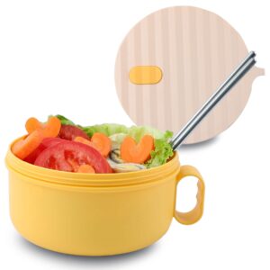 gmaeurl microwave ramen cooker ramen bowl set noodle bowl with lid and chopsticks bpa free/food grade for office college dorm room instant cooking dishwasher safe