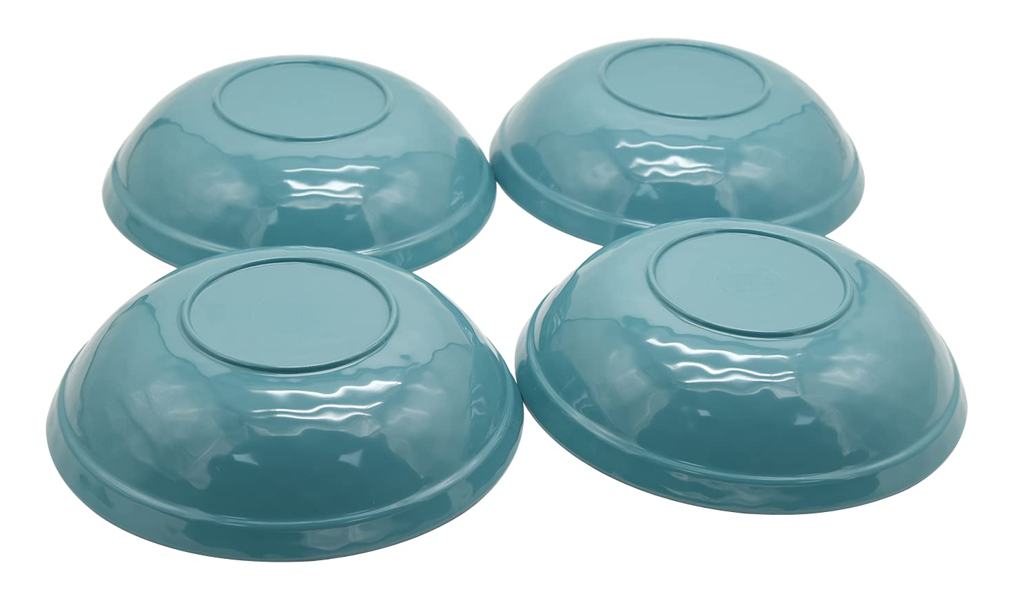 LOK-OSEMILE Gourmet Art Crackle 8.1" Melamine Salad and Pasta Bowls - Aquamarine 32 oz Set of 4