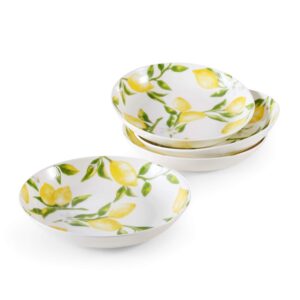 mikasa lemons set of 4 pasta bowls, 8.5 inch,20 fl oz