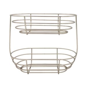 Spectrum Diversified Euro Arched Server Contemporary Stacked, 2-Tier Bowls for Modern Kitchen Counters, Sleek Fruit Basket Stand, Satin Nickel