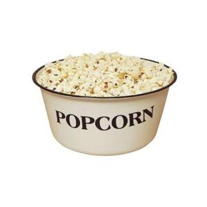 popcorn bowl, gsl82, vintage, white, retro styled reproduction of old-time bowl with old-time blemishes and distressed touches throughout