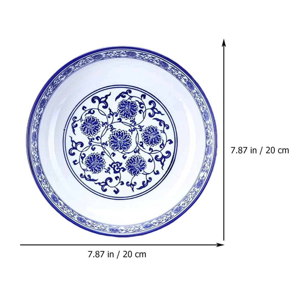 Luxshiny Blue White Porcelain Bowl Chinese Ceramic Bowl Asian Bowl Serving Bowls for Noodle Soup Salad Pasta Rice Porridge Fruits Udon Soba Phos 8inch