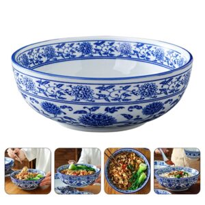 Luxshiny Blue White Porcelain Bowl Chinese Ceramic Bowl Asian Bowl Serving Bowls for Noodle Soup Salad Pasta Rice Porridge Fruits Udon Soba Phos 8inch