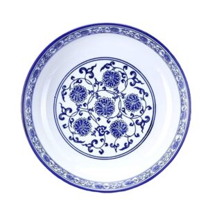 Luxshiny Blue White Porcelain Bowl Chinese Ceramic Bowl Asian Bowl Serving Bowls for Noodle Soup Salad Pasta Rice Porridge Fruits Udon Soba Phos 8inch