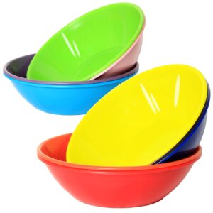 youngever 28 ounce plastic bowls, large cereal bowls, for cereal, soup or salad, set of 9 in 9 assorted colors