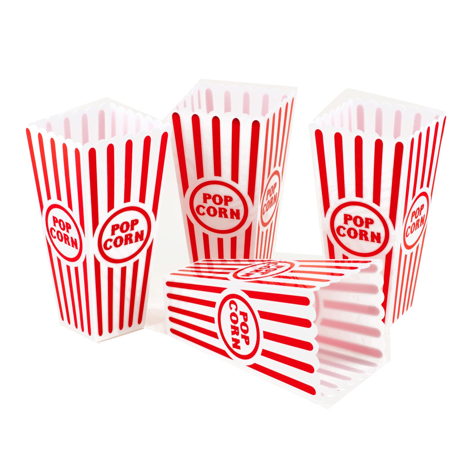 Tytroy 8 Piece Plastic Reusable Movie Theater Style Popcorn Containers Set Holiday Gift Christmas