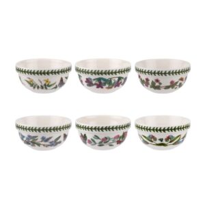 Portmeirion Botanic Garden Stacking Bowl | Set of 6 Bowls with Assorted Motifs | 5 Inch | Made from Fine Earthenware | Microwave and Dishwasher Safe | Made in England