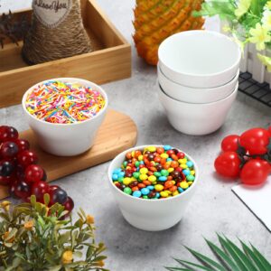 12 Pack 8 oz Porcelain Bowls Small Dessert Bowls Porcelain Broth Cups Soup and Dip Bowls for Ice Cream Dipping Sauce Bouillon Soups Side Dishes Salads Cereal Rice, Microwave and Dishwasher Safe, White