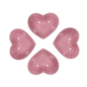 wait fly sweet heart-shaped ceramic bowl pudding bowl cake bowl for baking, microwave oven safe, set of 4