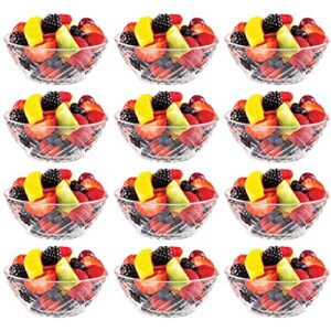 vikko glass bowls, set of 12 decorative glass dessert bowls, 10.75 ounce glass dish for dessert, candy, kitchen prep, dishwasher safe