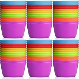 irenare 48 pcs kids small plastic bowls10 oz cereal bowls snack bowls kids bowls colorful toddler bowls microwave dishwasher safe bowls salad dessert soup bowls children bowl, 6 colors