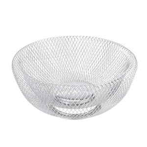 IBERG Mesh Fruit Basket Bread Basket Fruit Holder for Kitchen, Reception, Dining Table (BLACK SQUARE, 12 INCH)