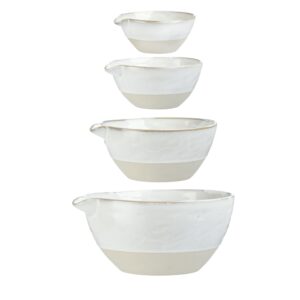 creative co-op stoneware white batter (set of 4) bowls