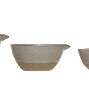 Creative Co-Op Stoneware White Batter (Set of 4) Bowls