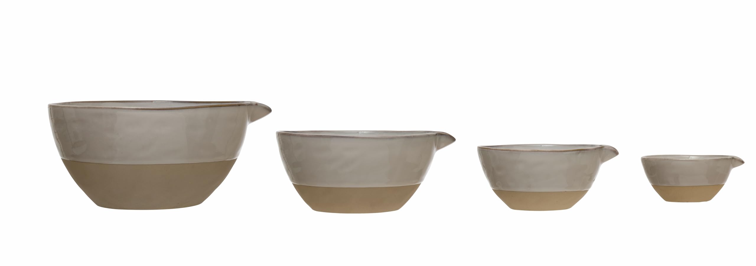 Creative Co-Op Stoneware White Batter (Set of 4) Bowls